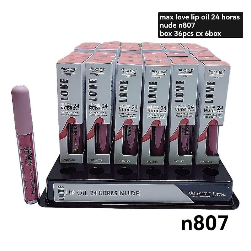 max love lip oil 24h nude box 36pçs | Unick Make